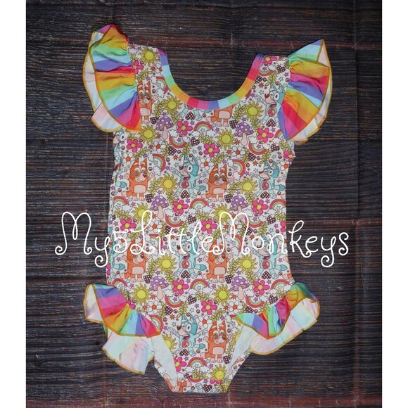 Swim | Boutique Bluey One Piece Ruffle Swimsuit | Poshmark